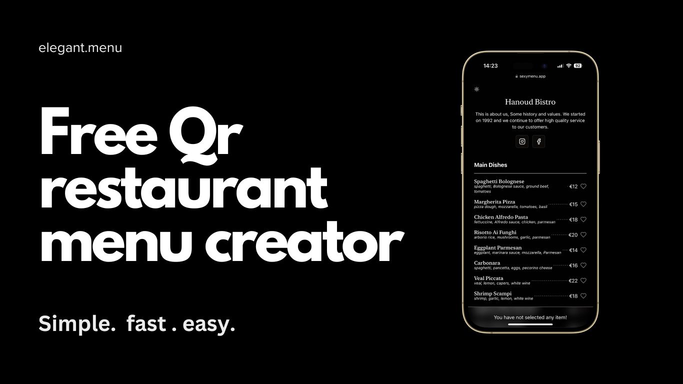 Pricing | Elegant Menu | digital menu creator app